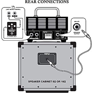 Orange MT20 Micro Terror 20-Watt Mini Hybrid Guitar Amplifier Head Bundle w/ 10' Pig Hog Woven Instrument Cable, Power Supply and Liquid Audio Polishing Cloth (4 Items)
