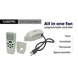 iLiving - 24" Wall Mounted Exhaust Fan - Automatic Shutter - Variable Speed - Vent Fan For Home Attic, Shed, or Garage Ventilation, 4244 CFM, 6200 SQF Coverage Area (Power Cord Not Included)
