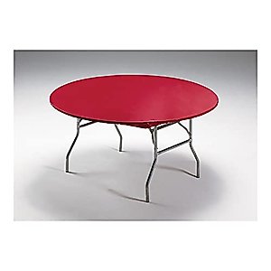 Creative Converting Round Stay Put Plastic Table Cover, 60-Inch, Regal Red -