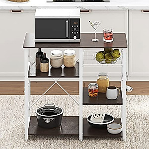 soges 3-Tier Kitchen Baker's Rack Utility Microwave Oven Stand Storage Cart Workstation Shelf, W5s-B