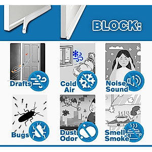 MAXTID Door Draft Stopper 30 Inches for Bottom of Doors Small Size Door Weather Stripping Seal Strip Under Door Sweeps Home Winterizing Products Under Door Draft Blocker
