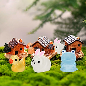 30 Pcs Luminous Resin Mini Animal Cute Animal Glow in The Dark Miniature Figurines Animal DIY Ornament Accessories for Garden Dollhouse Decoration Crafts