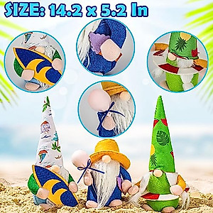 DraMosary 3PCS Beach Gnomes Summer Gnomes Plush Swedish Gnomes Decorations Handmade Housewarming Gift Gnomes Nisse Scandinavian Tomte Elf World Dwarf Hawaii Home Household Farmhouse Gift Decor