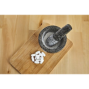 IMUSA USA Small Polished Mortar and Pestle, 3.75”, Granite