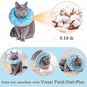 Soft Cat Cone,Donut Cat Cone Collar Soft, Adjustable Cat Recovery Collar, Soft Kitten Cone, Cat Cones to Stop Licking, Cute Cat Donut for Cats Neck,Soft Elizabethan Collars After Surgery