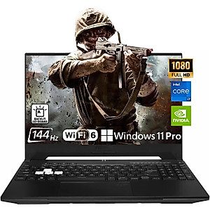 ASUS TUF Dash Gaming Laptop, 15.6" FHD 144Hz, Intel Core i7-12650H, Windows 11 Pro, 64GB RAM, 2TB SSD, GeForce RTX 3070, WiFi 6, Thunderbolt 4, Backlit Keyboard, RJ-45, Type-C, Durlyfish