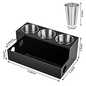 Sequpr Bathroom Blow Dryer Holder Black Vanity Organizers and Storage Stand, Acrylic Hair Tool Table Organizer Counter for Hairdryer, Makeup Brush, Toiletries