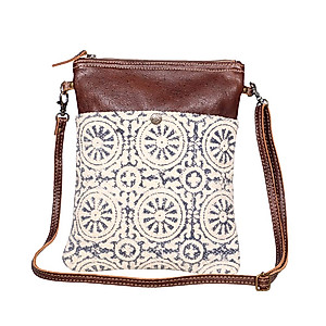 Myra Bags Ruggy Canvas, leather & Rug Crossbody Bag S-1986