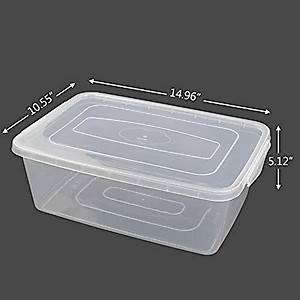Gloreen Clear Storage Bin, 14 Quart Latch Bins/Containers/Boxes with Lid, Pack of 4