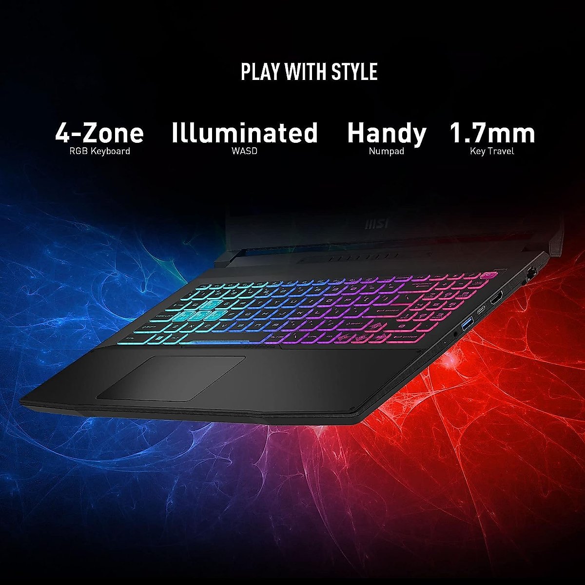 MSI Katana 17 B13VFK 2023 Gaming Laptop 17.3" FHD IPS 144Hz 10-Core Intel i7-13620H 32GB DDR5 4TB SSD NVIDIA GeForce RTX 4060 8GB GDDR6 Wi-Fi 6 RGB Backlit Keyboard Windows 11 Pro w/ONT 32GB USB
