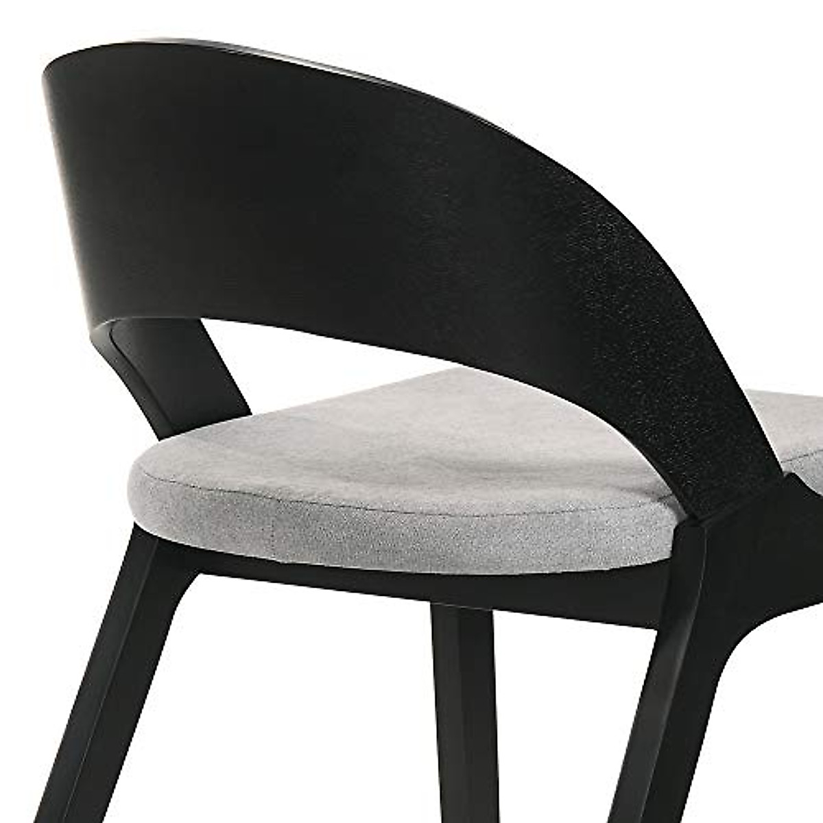 Armen Living Polly Mid-Century Modern Dining Accent Chairs Finish Fabric-Set of 2, 20" Wide, Black/Grey