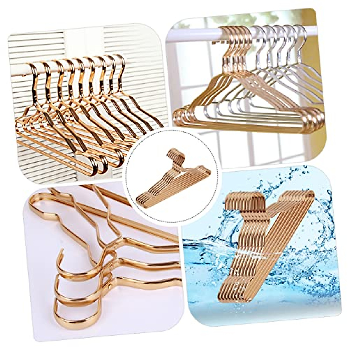 Veemoon 5pcs Racks Telescopic Simple Heavy Anti- Alloy Stainless Steel Saving Practical Non Clothes Professional Storage Hangers Bar Coat Pants Jacket Space Home Duty Slip Kids