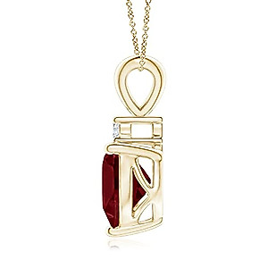 Angara Natural Garnet Solitaire Pendant Necklace for Women in 14K Yellow Gold (Grade-A | 8mm) January Birthstone Jewelry Gift for Women | Birthday | Wedding | Anniversary