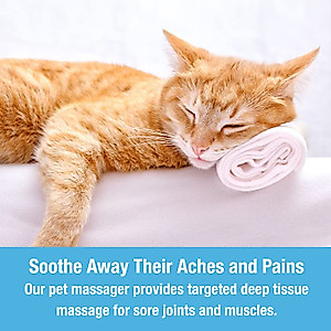 Tilcare Handheld Pet Massager for Dogs and Cats Electric Cat and Dog Massage Tool - Head and Back Scratcher for Relieving Tension, Tight Muscles and Stiffness with Four Rotating Massage Heads