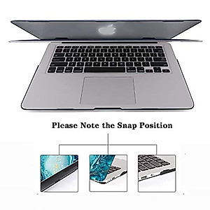 iCasso for MacBook Air 13 inch Case (Release 2010-2017 Older Version), Plastic Hard Shell Protective Case & Keyboard Cover Only for MacBook Air 13 Inch Model A1466/A1369 - River Sand