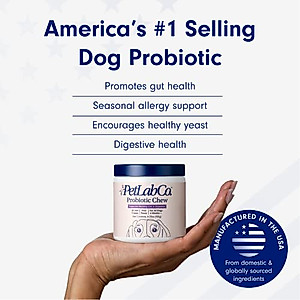 PetLab Co. Probiotics for Dogs, Support Gut Health, Digestive Health & Seasonal Allergies - Pork Flavor - 30 Soft Chews - Packaging May Vary