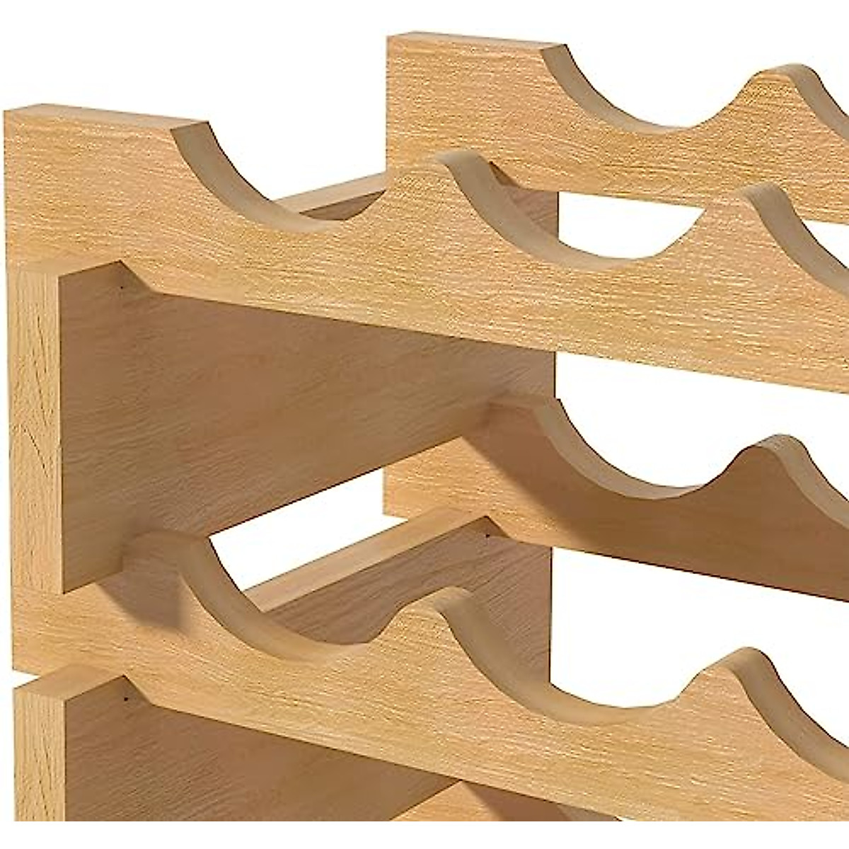 sogesfurniture Wine Rack Stackable Modular Small Wine Storage Rack Free Standing Solid Natural Wood Wine Holder Display Shelves, (Natural, 10X 6 Rows (60 Slots)), BHUS-BY-WS002