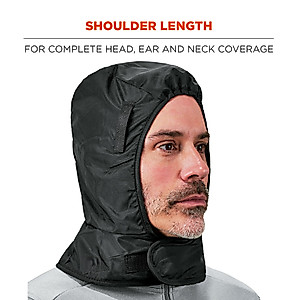 Ergodyne mens Shoulder Length Hard Hat Liner, Black, One Size US, 1 Count (Pack of 1)