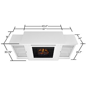 Real Flame Media Calie Electric Fireplace in White