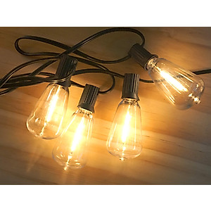 Newpow Edison Vintage String Lights Replacement Bulb, Warm Light - 2200k Shatterproof Dimmable Waterproof - 6 Pack