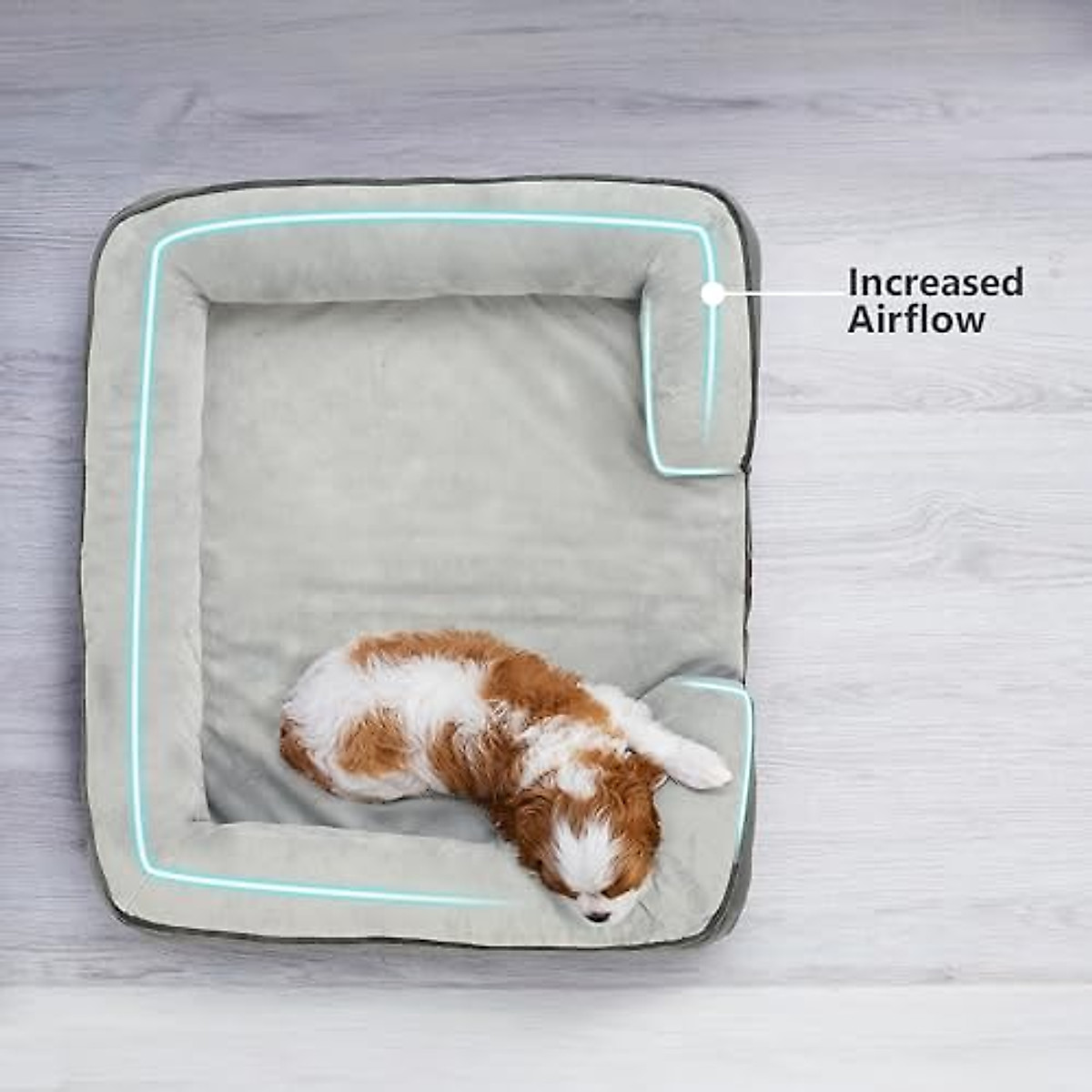 Pets Bed, Calming Anti Anxiety Crate Bed for Pets, Bed Machine Washable Breathable Soft Padding (30" L x 6" W x 20" H)