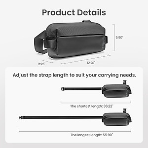 tomtoc Compact EDC Sling Bag, 4.5L Minimalist Chest Shoulder Backpack Crossbody Bag for Men and Women, Water-resistant Lightweight Everyday Carry Casual Bag for Tactical, Travel, Work, Gym, Sport