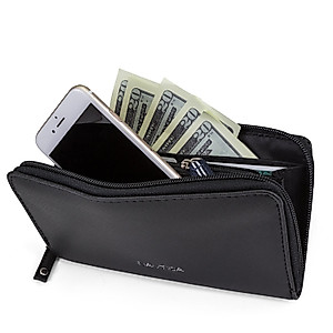 Nautica Bulk Cargo Womens RFID Wallet Clutch Zip Around Organizer (Black)