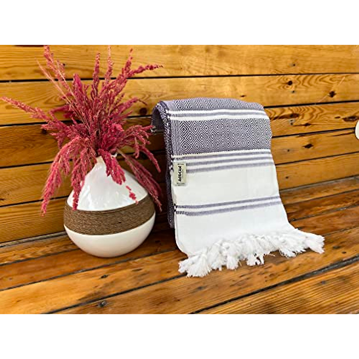 Aegean Turkish Beach Towel (41 x 68 inch) for Adult - Soft Touch, 100% Cotton - Quick Dry Bath Towels with Amazing Colors - Unique Turkish Towels for Bathroom, SPA, Yoga Peshtemal-Lilac