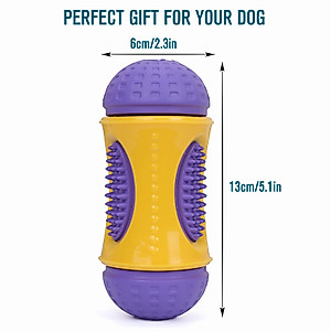 WWW Dog Chew Toys for Aggressive Chewers, Puppy Teething Chew Toy Tough Dog Toys with Natural Rubber for Small Medium Large Breeds, Teeth Cleaning and Gum Massage for Small Medium Large Dog,Purple
