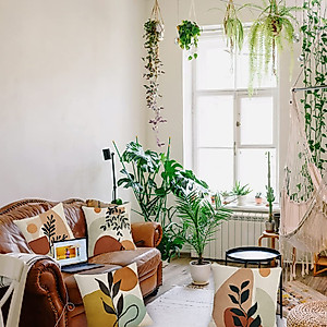 Menoeceus Boho Pillow Covers 18x18 Set of 4, Boho Throw Pillow Covers, Abstract Pillow Covers, Geometric Tropical Pillow Cover, Boho Decorative Throw Pillow Covers for Couch Cushion Case