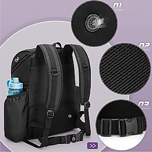 DSLEAF Bowling Backpack and Separate Ball Bag Combo, Bowling Ball Bag with Wooden Ball Holder and Shoe Compartment Hold A Pair of Shoes US Mens 16 and Multi-Pockets for Accessories (Patent Design)