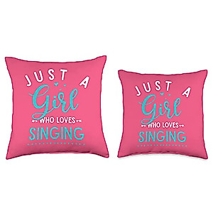 Scene Rehearsal Musicals & Theater Fan Gift Women Gift Just A Girl Who Loves Singing Musical Throw Pillow, 16x16, Multicolor