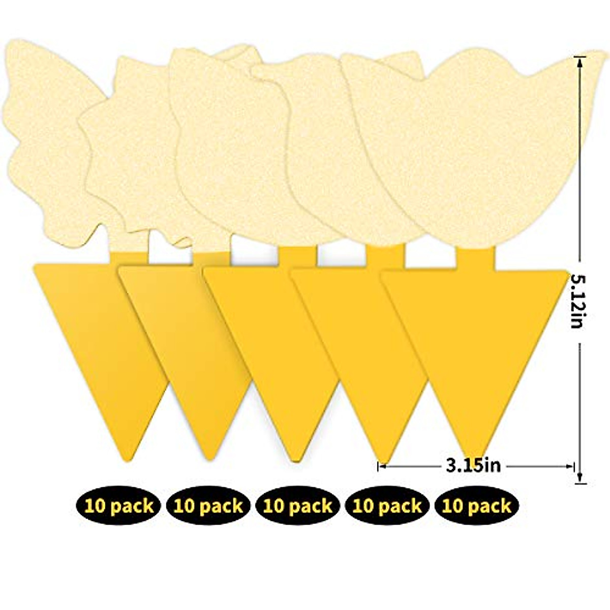 50 Pack Yellow Sticky Traps for Indoor Outdoor House Plant Flying Insect Catcher Like Fungus Gnats, Whiteflies, Aphids, Thrips, Other Flying Plant Insects