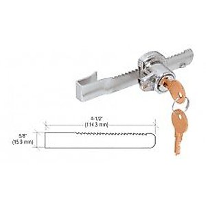 C.R. LAURENCE 963L CRL Chrome Tamper Proof Sliding Glass Door Lock with Standard Ratchet Bar