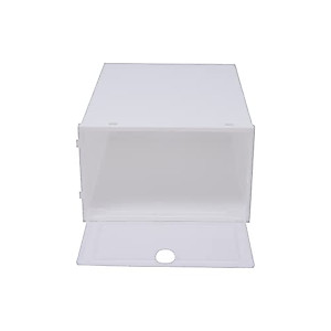 20/24 Pcs Foldable Shoe Box, Plastic Shoe Organizer Box Stackable Drop Front Shoe Box Clear Shoes Storage Boxes for Shoe Organization (24 PCS)