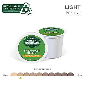 Green Mountain Coffee Roasters Breakfast Blend Single-Serve Keurig K-Cup Pods, Light Roast Coffee, 24 Count (Pack of 4)