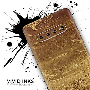 DesignSkinz Molten Gold Digital Foil Swirl V7 Protective Vinyl Decal Wrap Skin Cover Compatible with The Samsung Galaxy S20 (Screen Trim & Back Glass Skin)