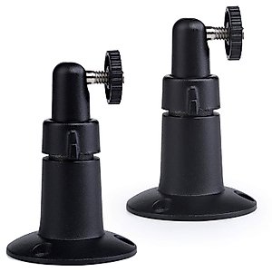 Metal 360 Degree Adjustable Security Weatherproof Indoor Outdoor Wall Mount Compatible with Ring Stick Up Wyze Cam Pan Arlo Camera and More - Black (2 Pack)