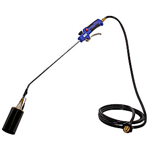 Flame King Propane Torch Kit Heavy Duty Weed Burner, 340,000 BTU (Self Igniting) + Flame King YSNPQ810CGA Propane Torch Weed Burner with Integrated Lighter