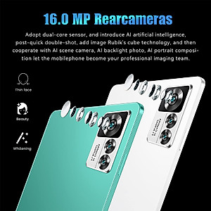 AMONIDA Gaming Tablet, 10.1 Inch FHD Octa Core CPU 8GB RAM 256GB ROM Green HD Tablet Dual Camera for Business (US Plug)