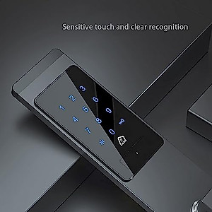 RFID Card Apartment Anti-Theft Swiping Ppassword Induction Electronic Lock+Card (Left Pull, Black+APP)