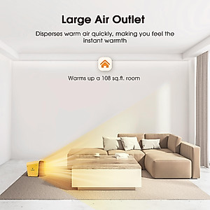 ISILER Space Heater, 1500W Portable Ceramic Space Heater with Adjustable Thermostat Tip-Over Overheat Protection ETL Certified for Home Office Garage