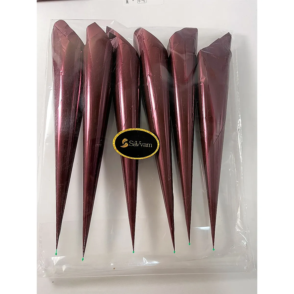 SaVvam Empty Pre-rolled cones for making henna cones, Handmade Rolled Mylar Cellophane Cones For Henna Paste, Temporary Tattoo, Jaqua Designs, Cake Icing, Cake Decoration Large (12 EMPTY CONES)