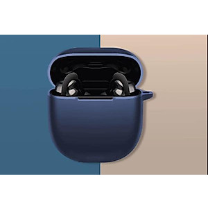 Soft Silicone Protective Case Cover for Bose QuietComfort Earbuds II 2022 , Protective Skin Sleeve with Carabiner (Blue)