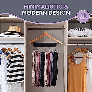 LokiEssentials Legging Organizer for Clothes & Closet Organization, Space Saving Hangers for Pants & Leggings, Small Coat Closet Storage with Clips, Foldable & Collapsible Legging Organization 2-Pack