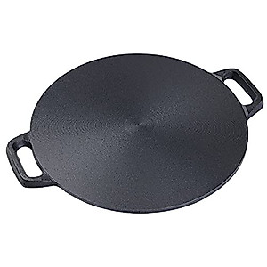 Bruntmor Pre Seasoned Cast Iron 12 inch Crepe Pan Set - 5 Piece Kitchen Pancake Grill Pan, Camping Skillet, Pizza Pan, Fry Pan