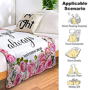 Christian Blanket with Inspirational Thoughts and Prayers Religious Bible Verse Throw Blanket Ultra Soft Warm Flannel Blankets for Women Men Gifts 50"X 40"