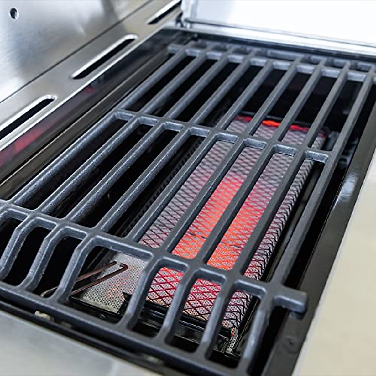 KitchenAid 720-0954L 4-Burner Stainless Steel Free Standing 55000 BTU Propane Gas Grill with Black Cabinet and Side Burner