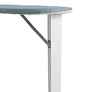 Wall Mount Ironing Board, Foldable Hiding 180° Swivel Ironing Board with 4 Spacious Storageshelve, Multifunctional Bathroom Cabinet with Mirror, White Ironing Board Cabinet