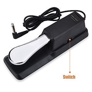 Keyboard Sustain Pedal, Universal Digital Piano Foot Pedal with Non-slip Bottom for Keyboards
